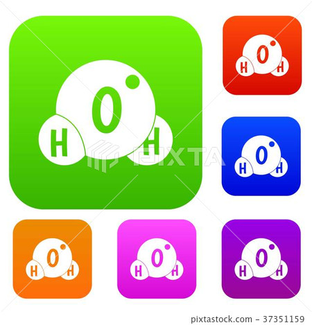 Water molecule set color collection - Stock Illustration [37351159] - PIXTA