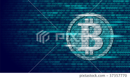 Bitcoin digital cryptocurrency sign binary code - Stock Illustration [37357770] - PIXTA