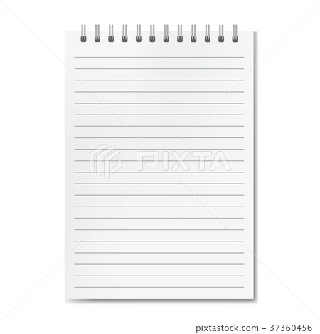 Realistic vertical lined notebook with shadow - Stock Illustration ...