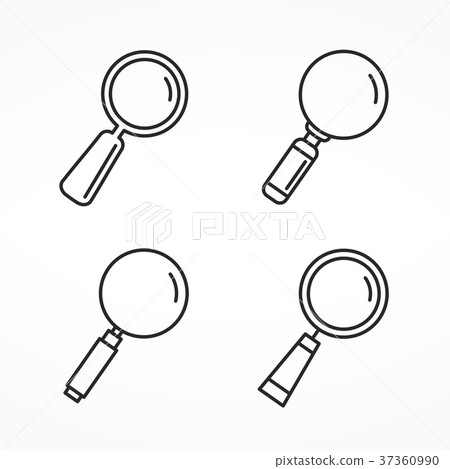 Magnifying Glass Line Icons - Stock Illustration [37360990] - PIXTA