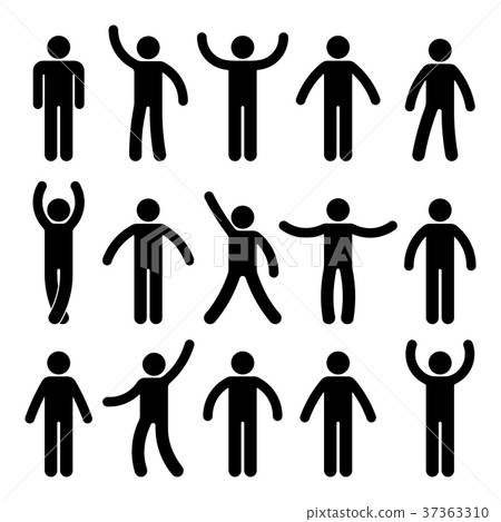 Stick figure standing position. - Stock Illustration [37363310] - PIXTA
