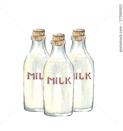 3 bottles of milk - Stock Illustration [37366003] - PIXTA