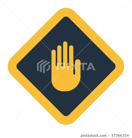 Icon of Warning hand - Stock Illustration [37366354] - PIXTA