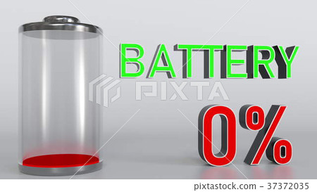 Discharged battery indicator, 3D rendering - Stock Illustration ...