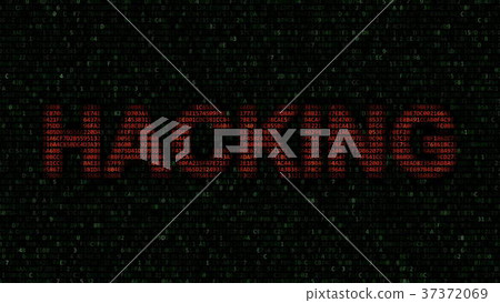 HACKING word made of hexadecimal symbols on - Stock Illustration ...