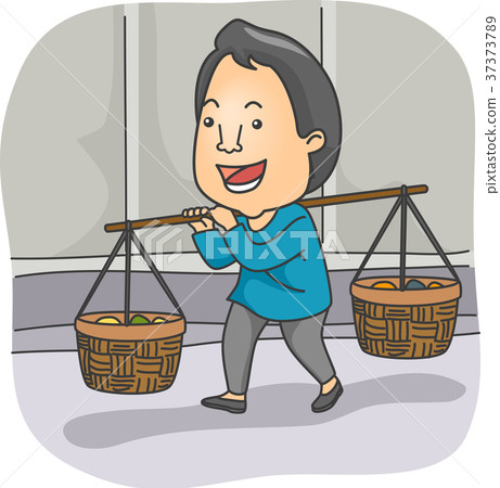 Man Peddler Illustration - Stock Illustration [37373789] - PIXTA