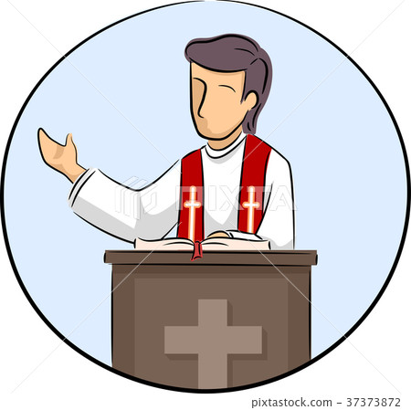 Man Priest Preach Illustration - Stock Illustration [37373872] - PIXTA