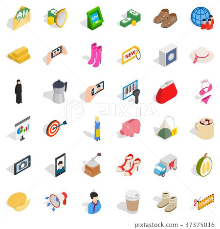 Woman icons set, isometric style - Stock Illustration [37375016] - PIXTA