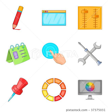Creative business project icons set, cartoon style - Stock Illustration ...