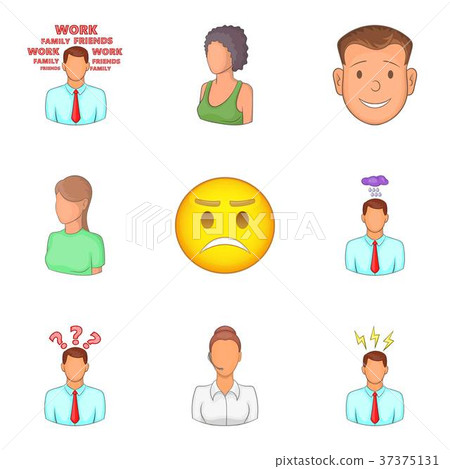 Personification icons set, cartoon style - Stock Illustration [37375131 ...