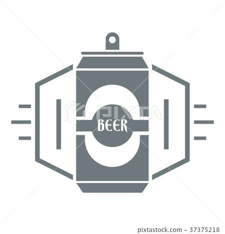 Can beer logo, simple gray style - Stock Illustration [37375218] - PIXTA