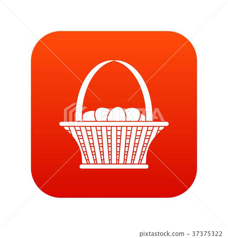 Easter basket icon digital red - Stock Illustration [37375322] - PIXTA