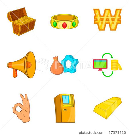 Wealth icons set, cartoon style - Stock Illustration [37375510] - PIXTA