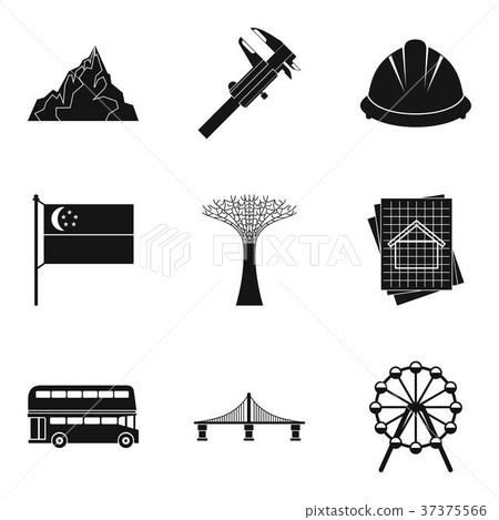 Engineering department icons set, simple style - Stock Illustration ...
