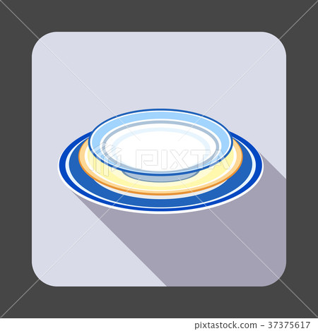 Plate set concept background, cartoon style - Stock Illustration ...