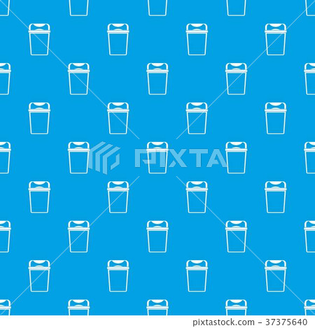 Trash can pattern seamless blue - Stock Illustration [37375640] - PIXTA
