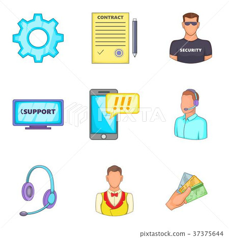 Legal protection icons set, cartoon style - Stock Illustration ...