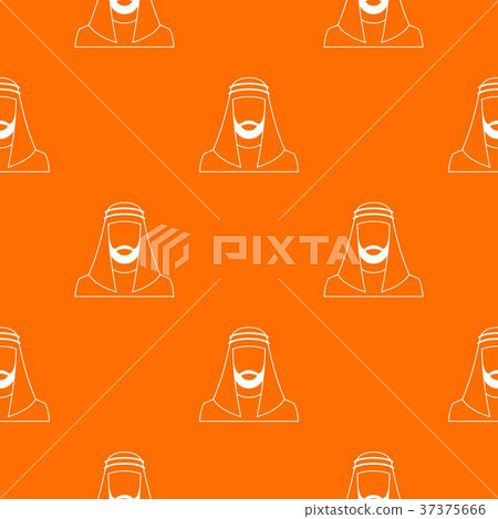 Arabic man in traditional muslim hat pattern... - Stock Illustration ...