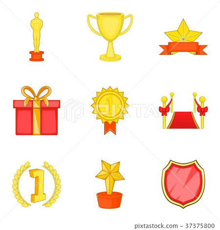 Premium icons set, cartoon style - Stock Illustration [37375800] - PIXTA