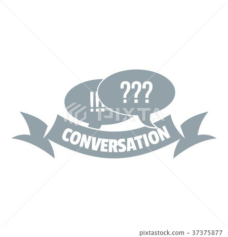 Conversation logo, simple gray style - Stock Illustration [37375877 ...