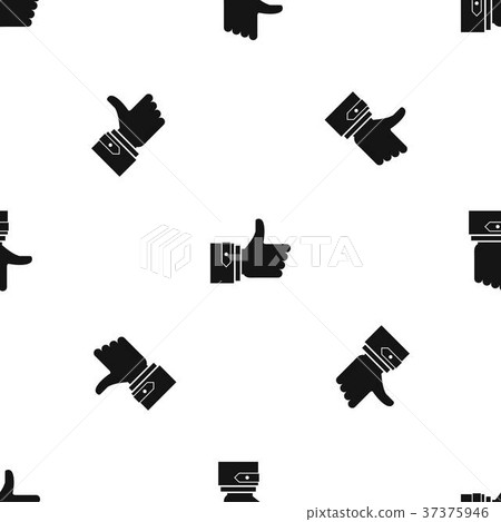 Thumbs up pattern seamless black - Stock Illustration [37375946] - PIXTA