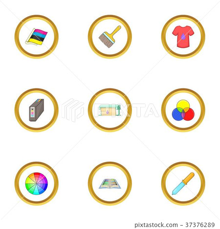 Printing polygraphy icons set, cartoon style - Stock Illustration [37376289] - PIXTA
