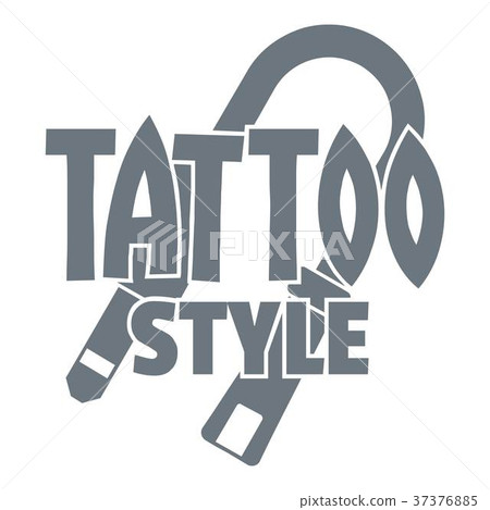 Tattoo style logo, simple gray style - Stock Illustration [37376885 ...