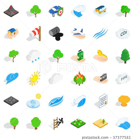 Calamity icons set, isometric style - Stock Illustration [37377581] - PIXTA
