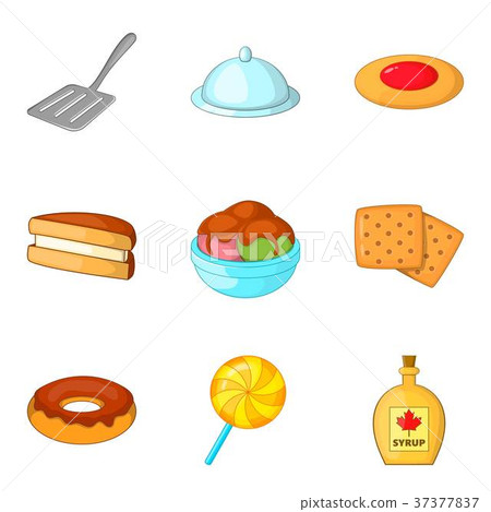 Fritter icons set, cartoon style - Stock Illustration [37377837] - PIXTA