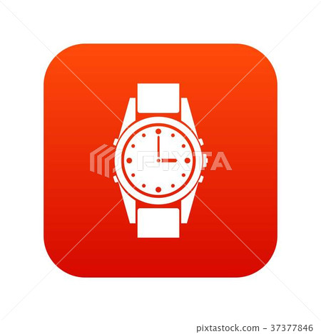 Swiss watch icon digital red - Stock Illustration [37377846] - PIXTA