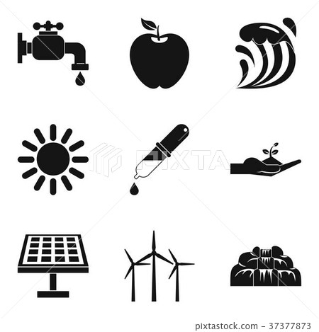 Particle icons set, simple style - Stock Illustration [37377873] - PIXTA