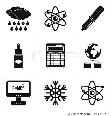 Physical phenomenon icons set, simple style - Stock Illustration ...