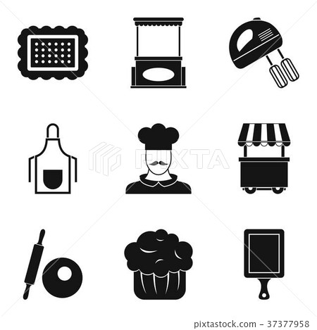Sponge cake icons set, simple style - Stock Illustration [37377958] - PIXTA