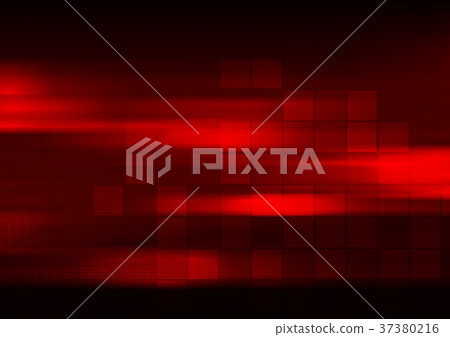 Glowing red abstract tech geometric background - Stock Illustration ...