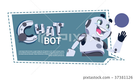 Chat Bot App Cute Robot Chatter Or Chatterbot - Stock Illustration ...