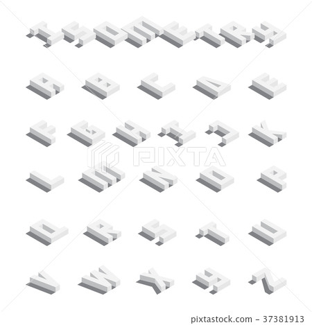Isometric english letters from A to Z - Stock Illustration [37381913 ...