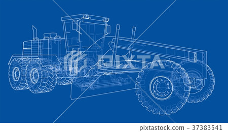 Road grader. Vector - Stock Illustration [37383541] - PIXTA