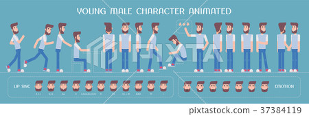 Set of vector elements for character animation - Stock Illustration ...