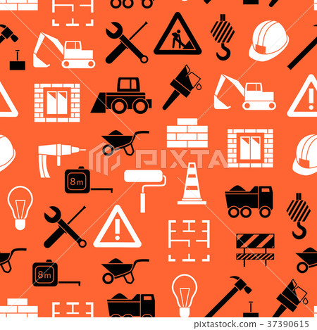 Construction Seamless Pattern Background. Vector - Stock Illustration ...