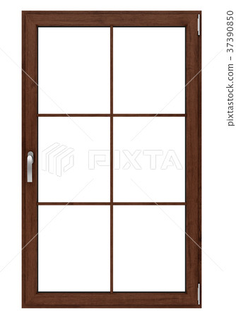 brown wooden window isolated on white background - Stock Illustration ...