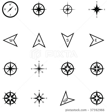 compass icon set - Stock Illustration [37392966] - PIXTA