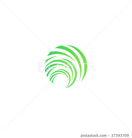 Green spring, abstract symbol. Unusual eco waves - Stock Illustration ...