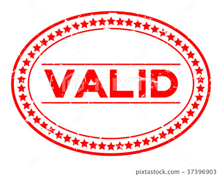 Grunge red valid word oval rubber seal stamp - Stock Illustration ...
