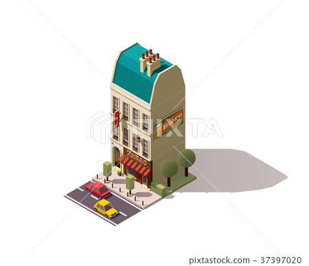 Vector isometric Paris building - Stock Illustration [37397020] - PIXTA