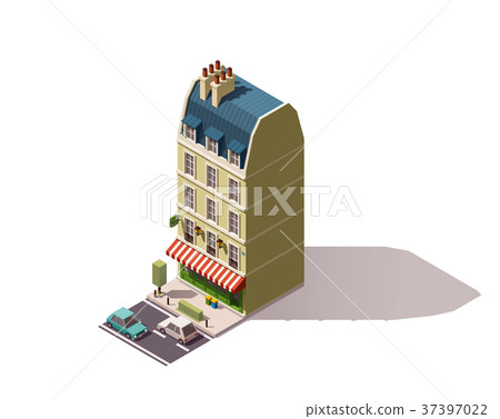 Vector isometric Paris building - Stock Illustration [37397022] - PIXTA