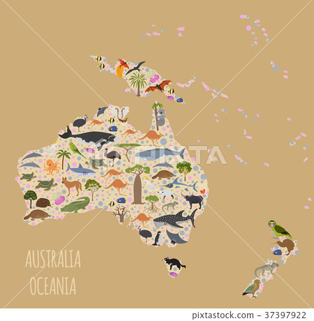 Oceania Map Animals