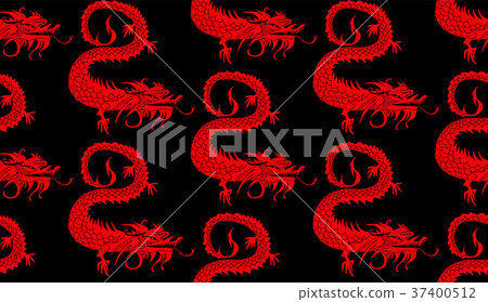 seamless dragons pattern - Stock Illustration [37400512] - PIXTA
