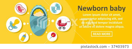 Newborn baby banner horizontal concept - Stock Illustration [37403973 ...