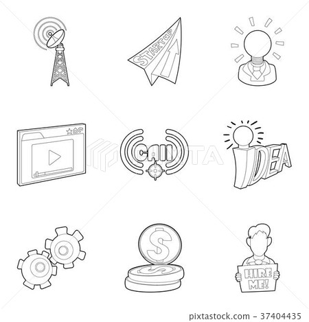 Network maintenance icons set, outline style - Stock Illustration ...