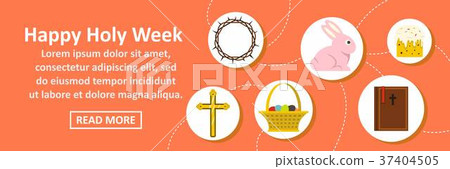 Happy holy week banner horizontal concept-插圖素材 [37404505] - PIXTA圖庫